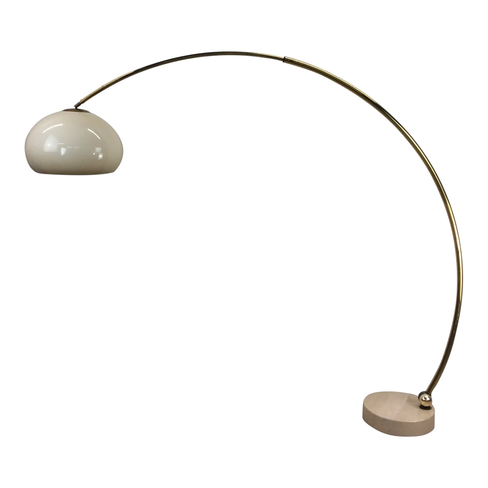 Mid Century Modern Brass Arch Floor Lamp With Marble Base | Chairish