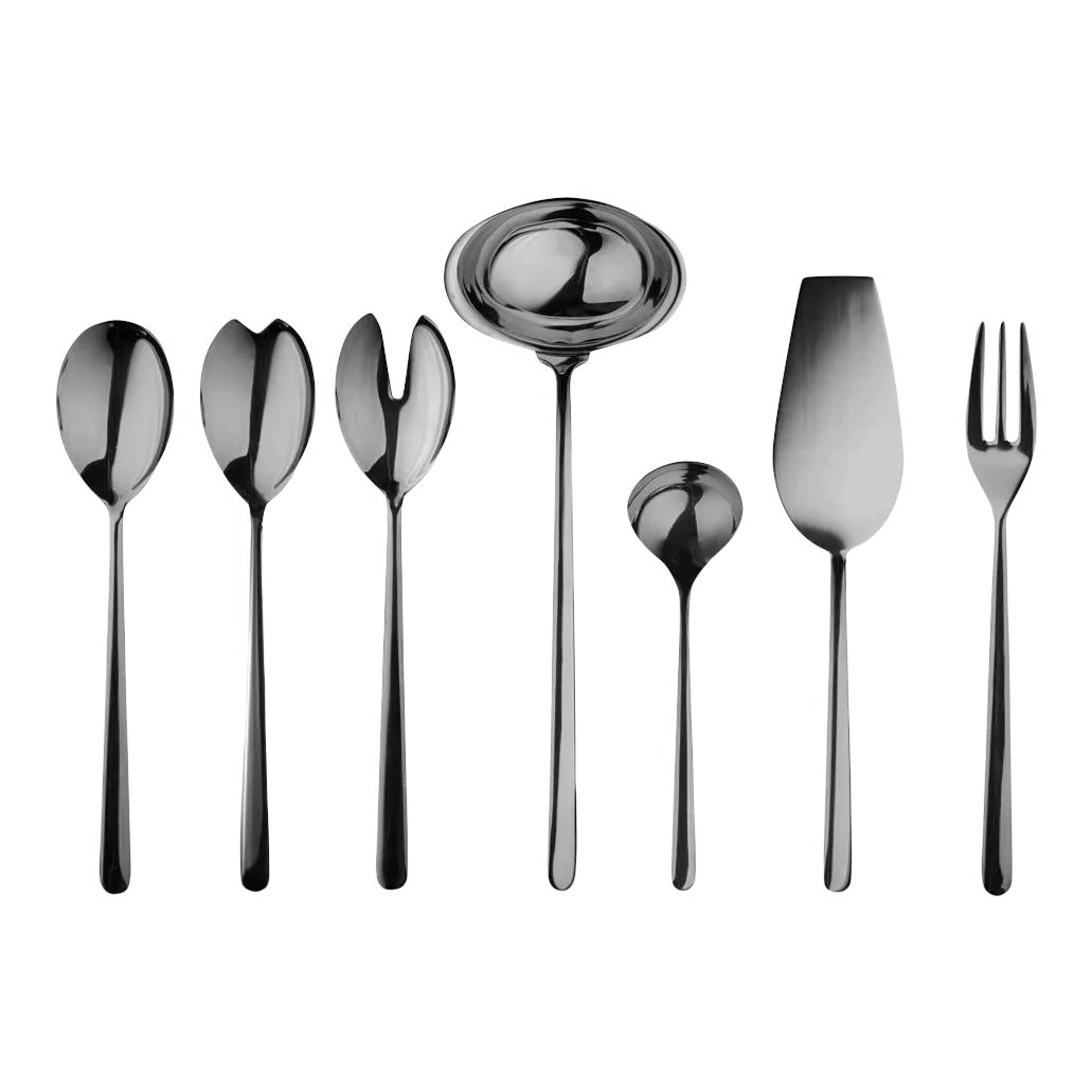 Mepra Linea 7-Piece Full Serving Set, Oro Black | Chairish