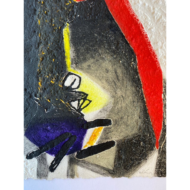 Mid 20th Century Abstract Artist's Proof Collagraph by Afro-Carribean ...