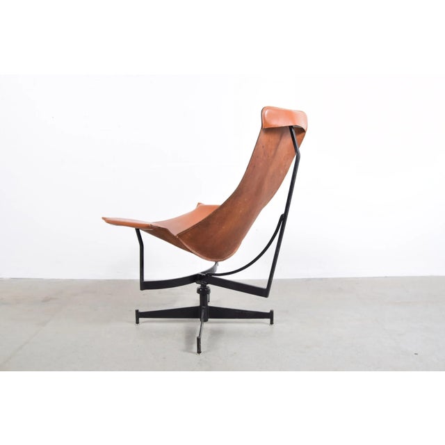 Leather and Steel Sling Chair by William Katavolos | Chairish