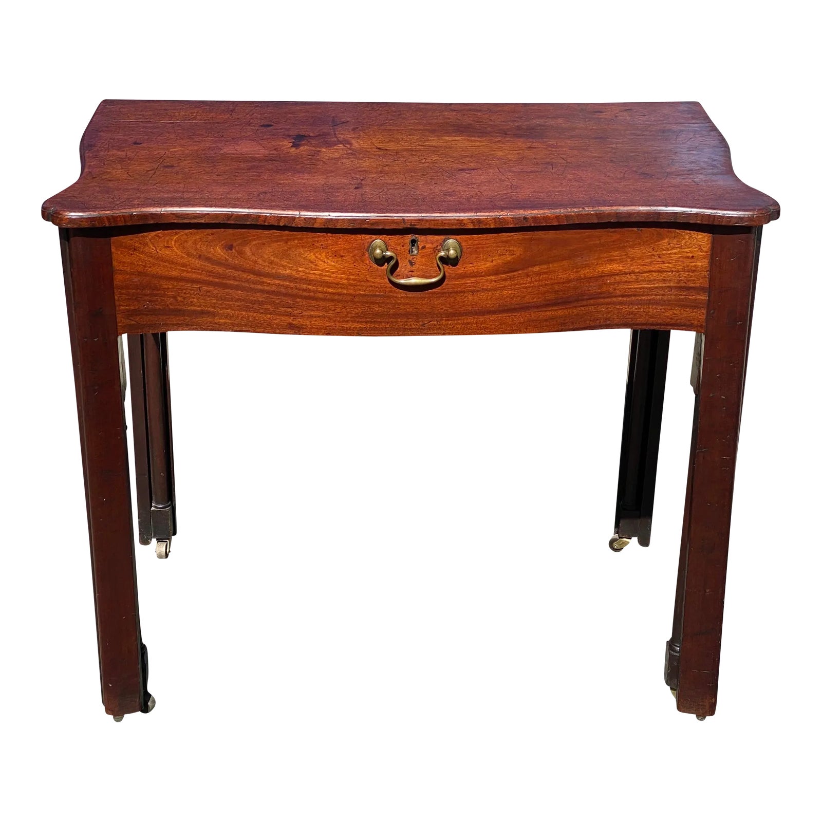 Antique Irish Chippendale Mahogany Lowboy Writing Desk | Chairish