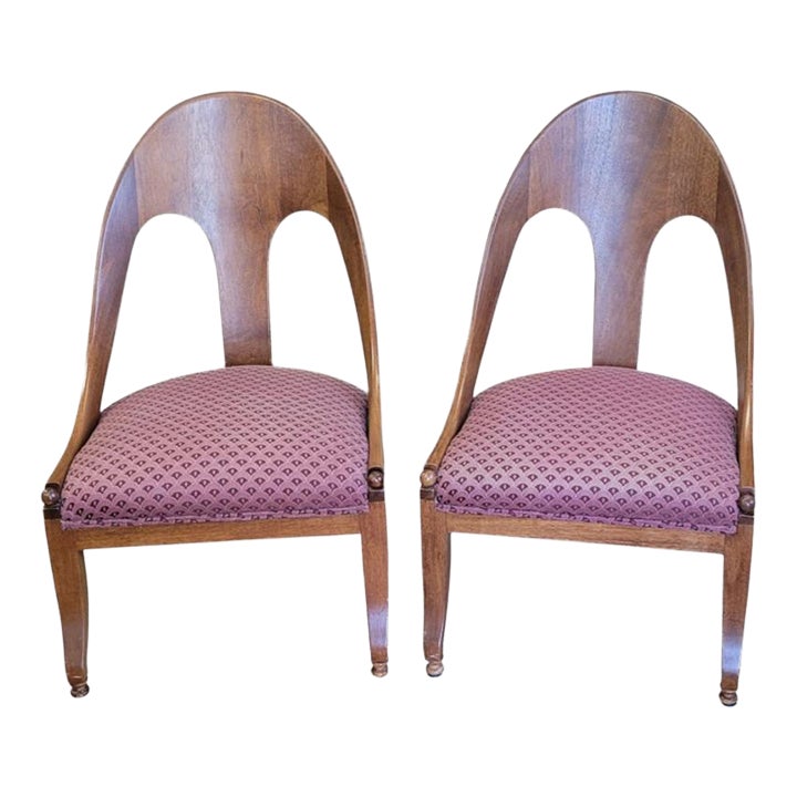 Pair 1960s Mid Century Modern Scoop Spoon Chairs | Chairish