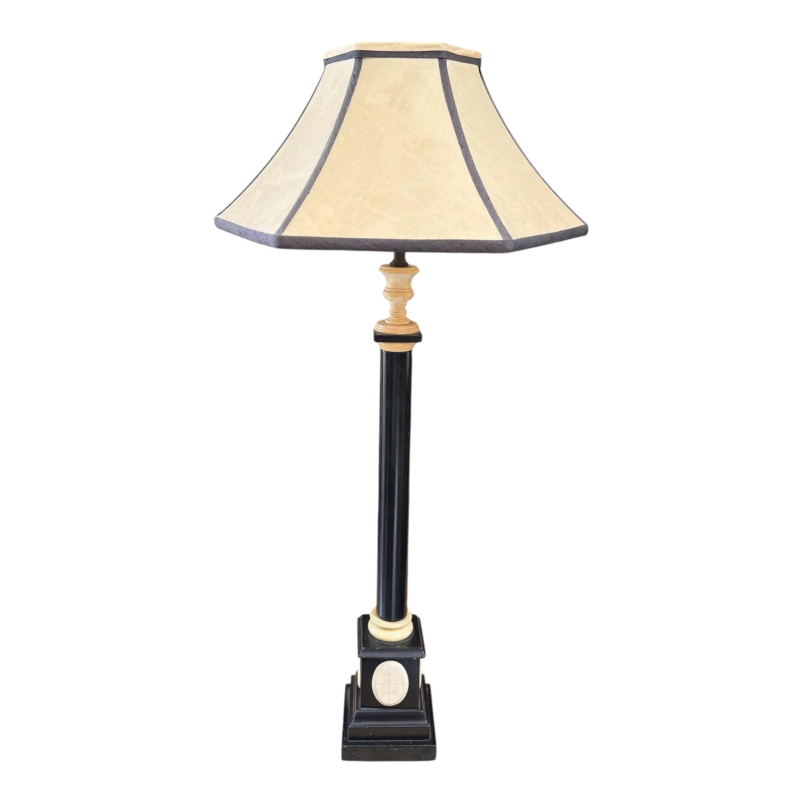 Vintage Jean Roger French Column Form Table Lamp | Chairish