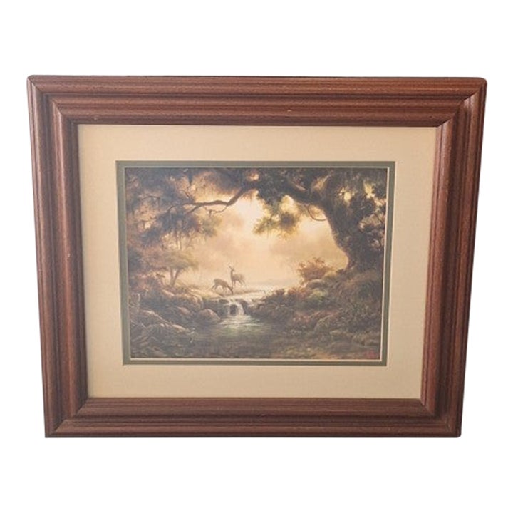 Late 20th Century Dalhart Windberg Signed Woodland Reflections Framed ...