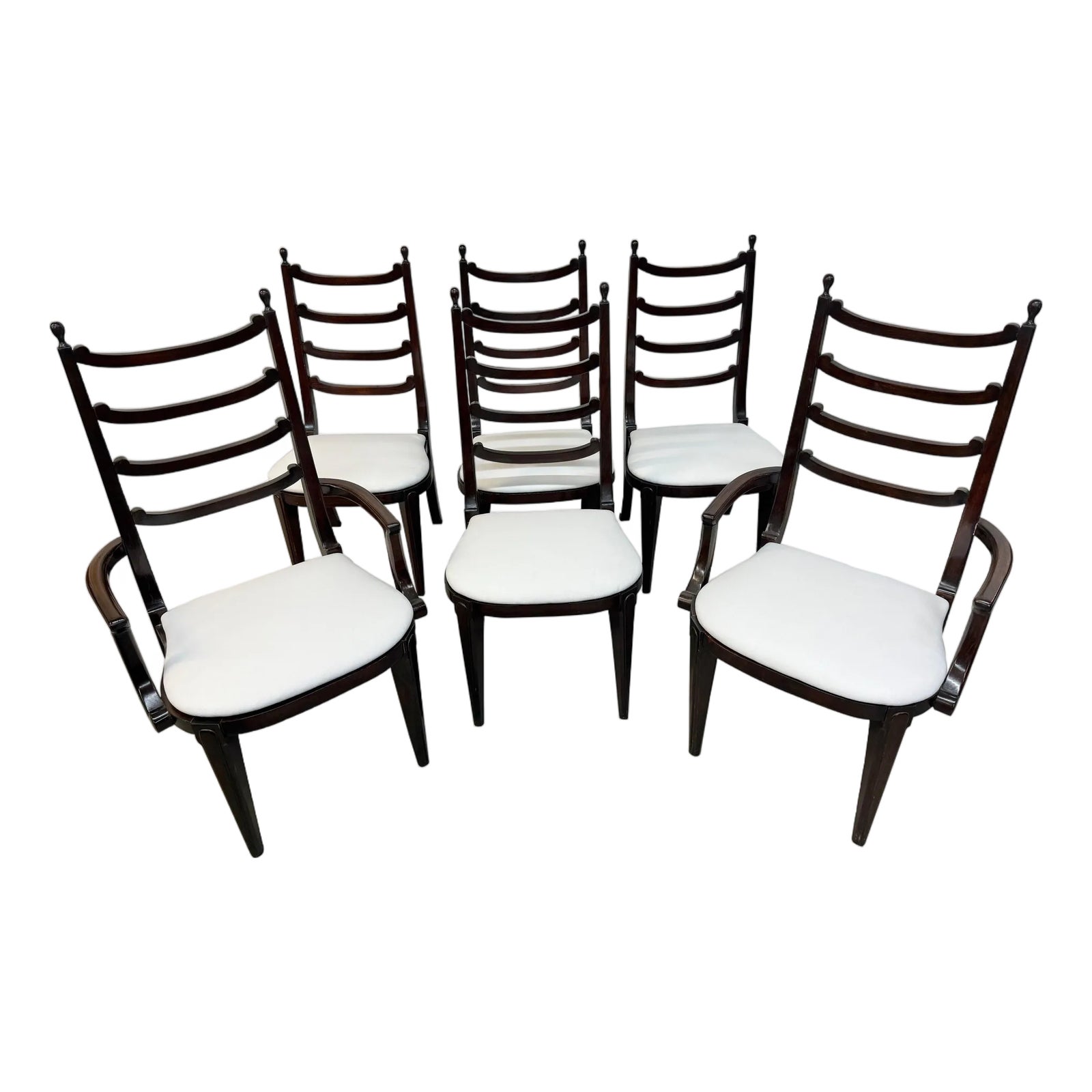 Vintage Directoire Style Rosewood Dining Chairs - Set of 6 | Chairish