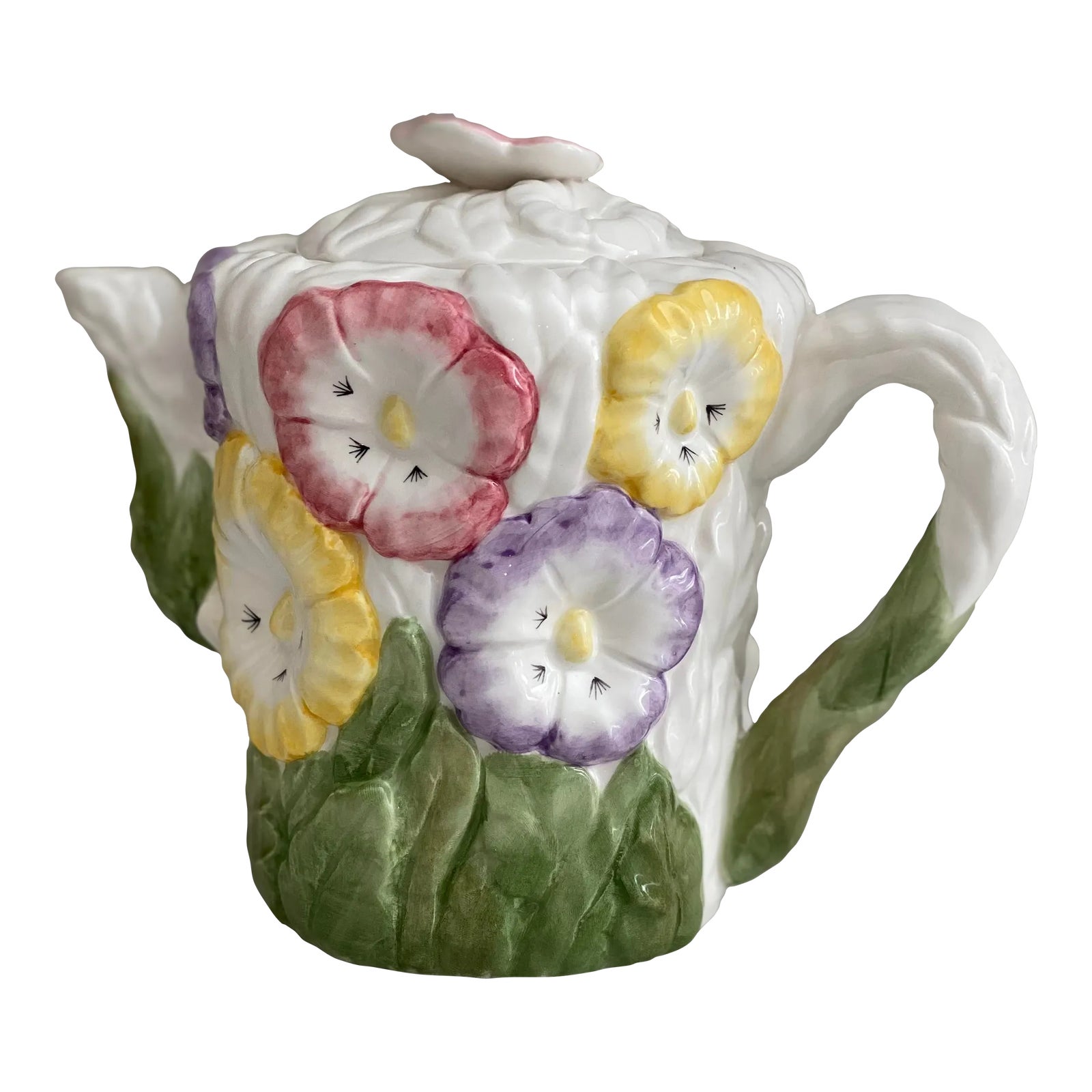 1980s World Bazaar Floral Tea Pot or Pitcher | Chairish