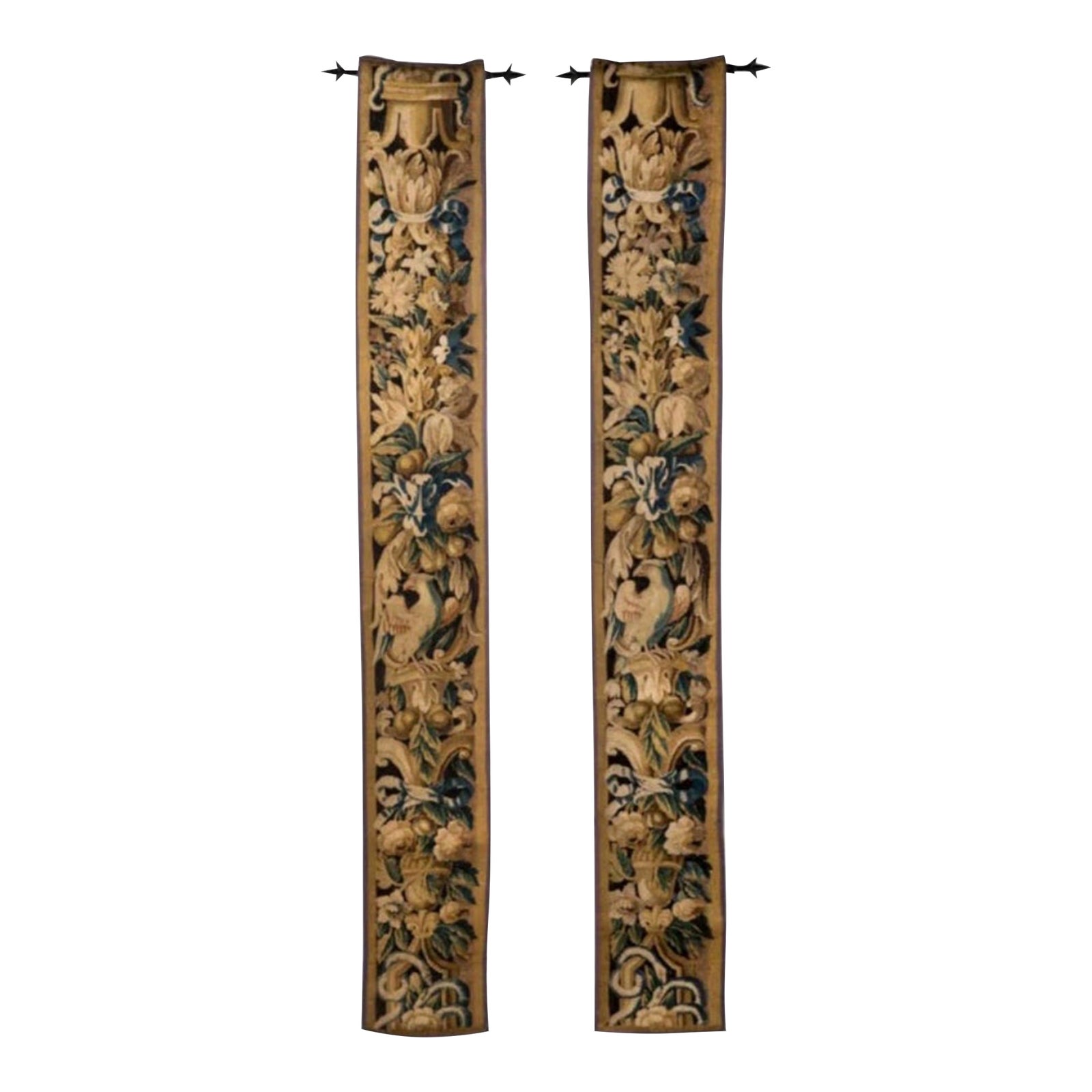 Pair of Antique Late 17th Century French Aubusson Tapestry Portière ...