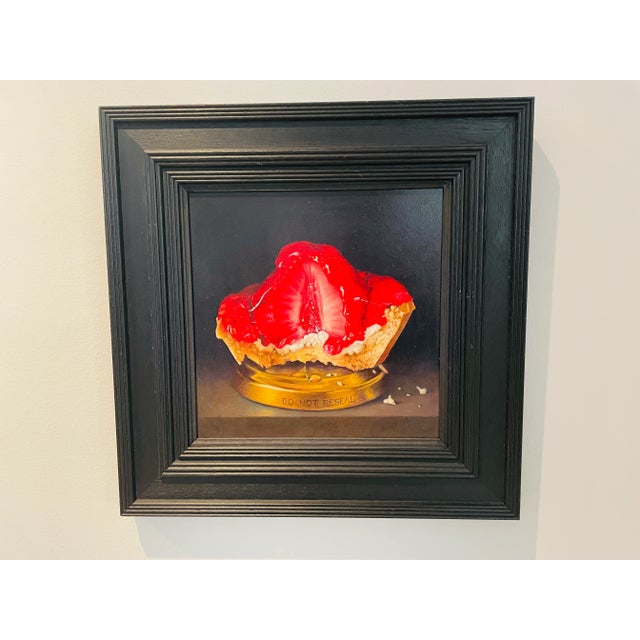 1970s Mid-Century Photorealist Still Life Oil Painting of a Strawberry ...