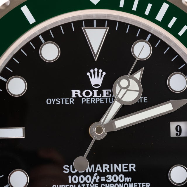 Oyster Perpetual Green Submariner Desk Clock from Rolex | Chairish