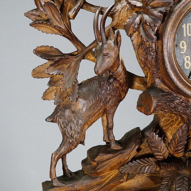 Antique Mantel Clock With Herdsman Family, Goats and Cows | Chairish