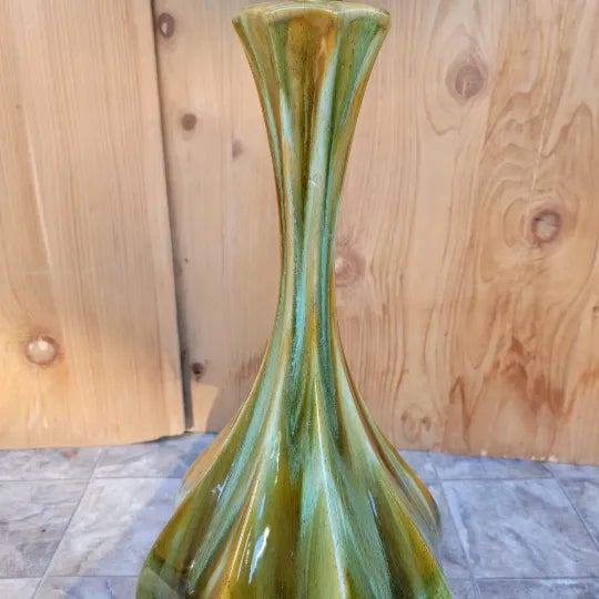 Vintage Retro Green Table Lamps - Pair | Chairish