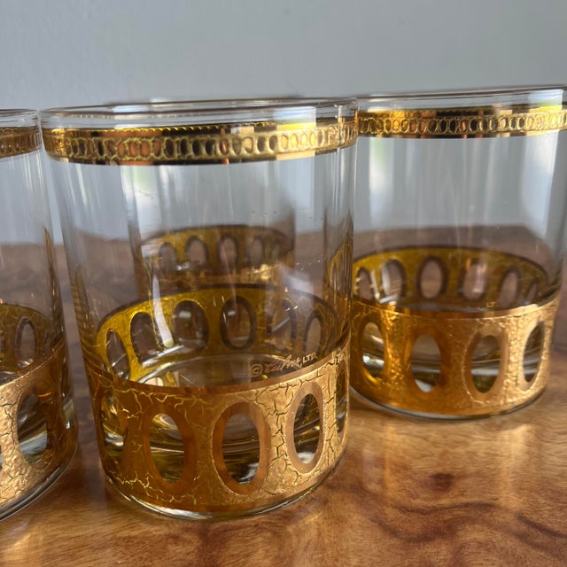 Mid Century Culver Antiqua Old Fashioned Rock Glasses- Set of 4 | Chairish