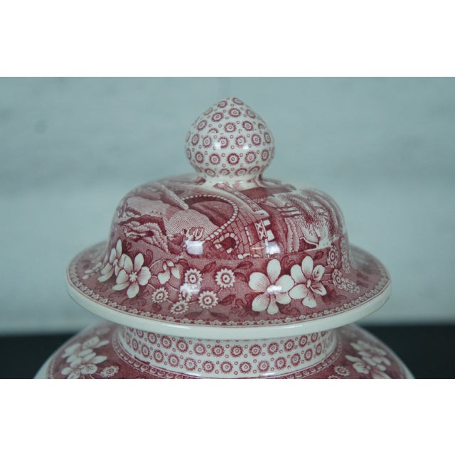 Vintage Spode Chinoiserie Pink Tower Temple Mantel Urn Lidded Ginger ...