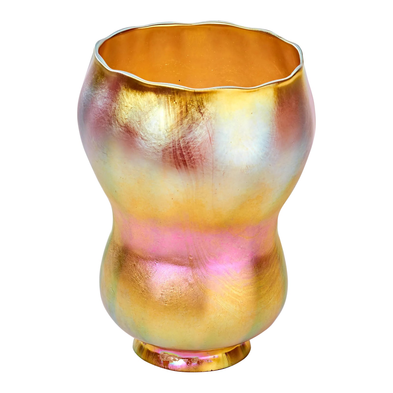 Mid 20th Century Tiffany Style Tulip/Horn Art Glass Lamp Shade | Chairish