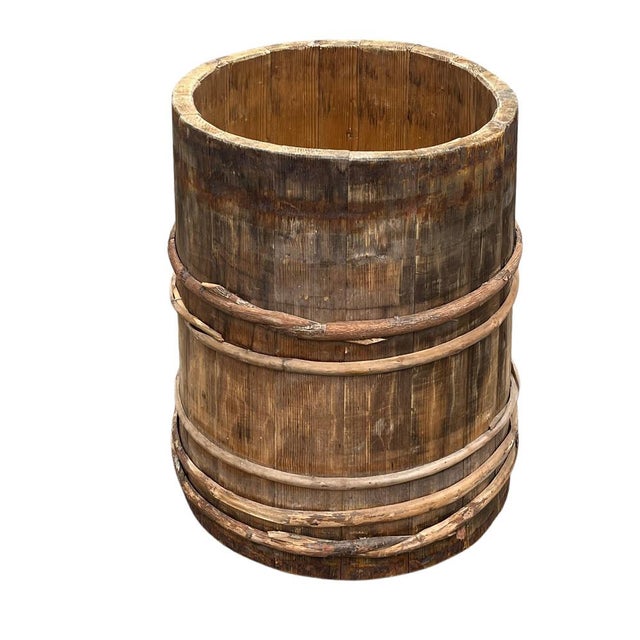1970s Wood Bucket | Chairish