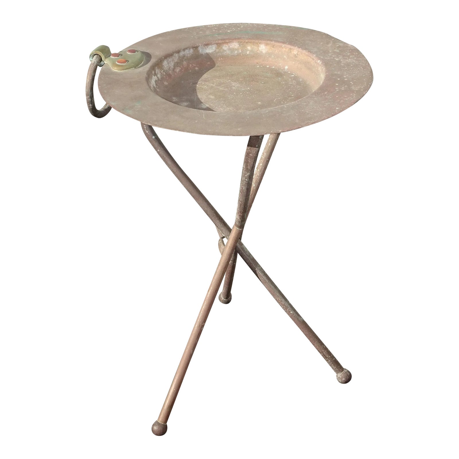 Vintage French Country Gold Solid Brass Ash Tray Stand ~ Key Table ...