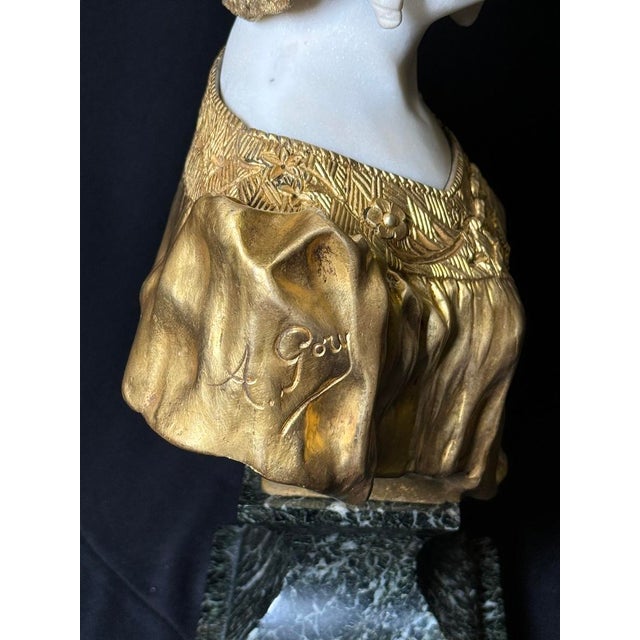 Art Deco Marble and Gilt Bronze Bust by Affortunato Gory, Italy, 1920 ...