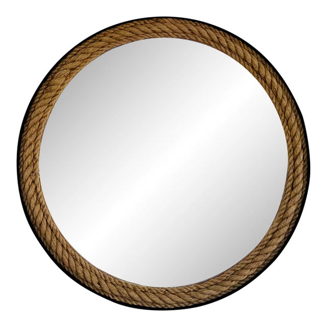 Organic Modern Round Rope Wall Mirror | Chairish