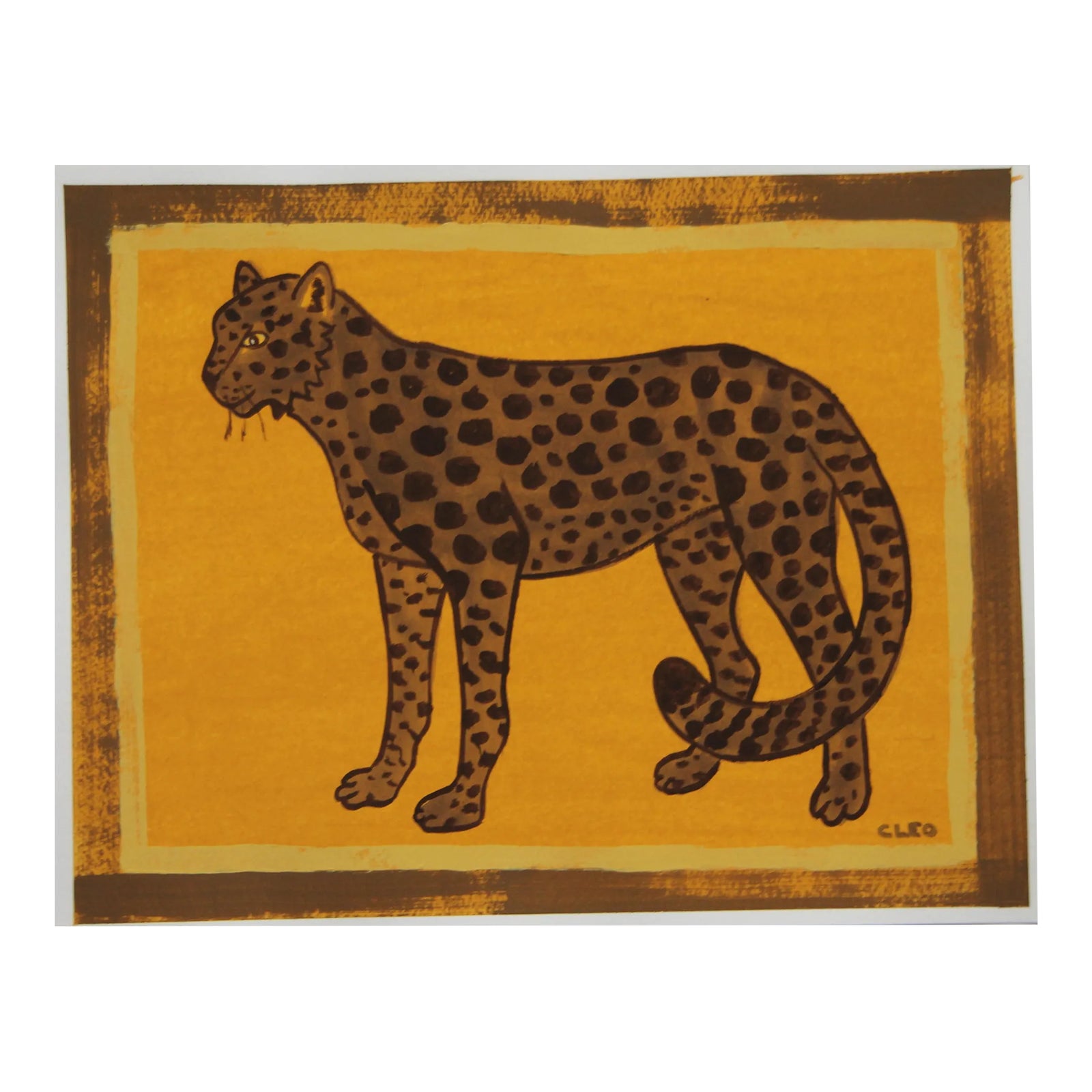 Leopard With Gold Background Expressionism Safari Original Painting by ...