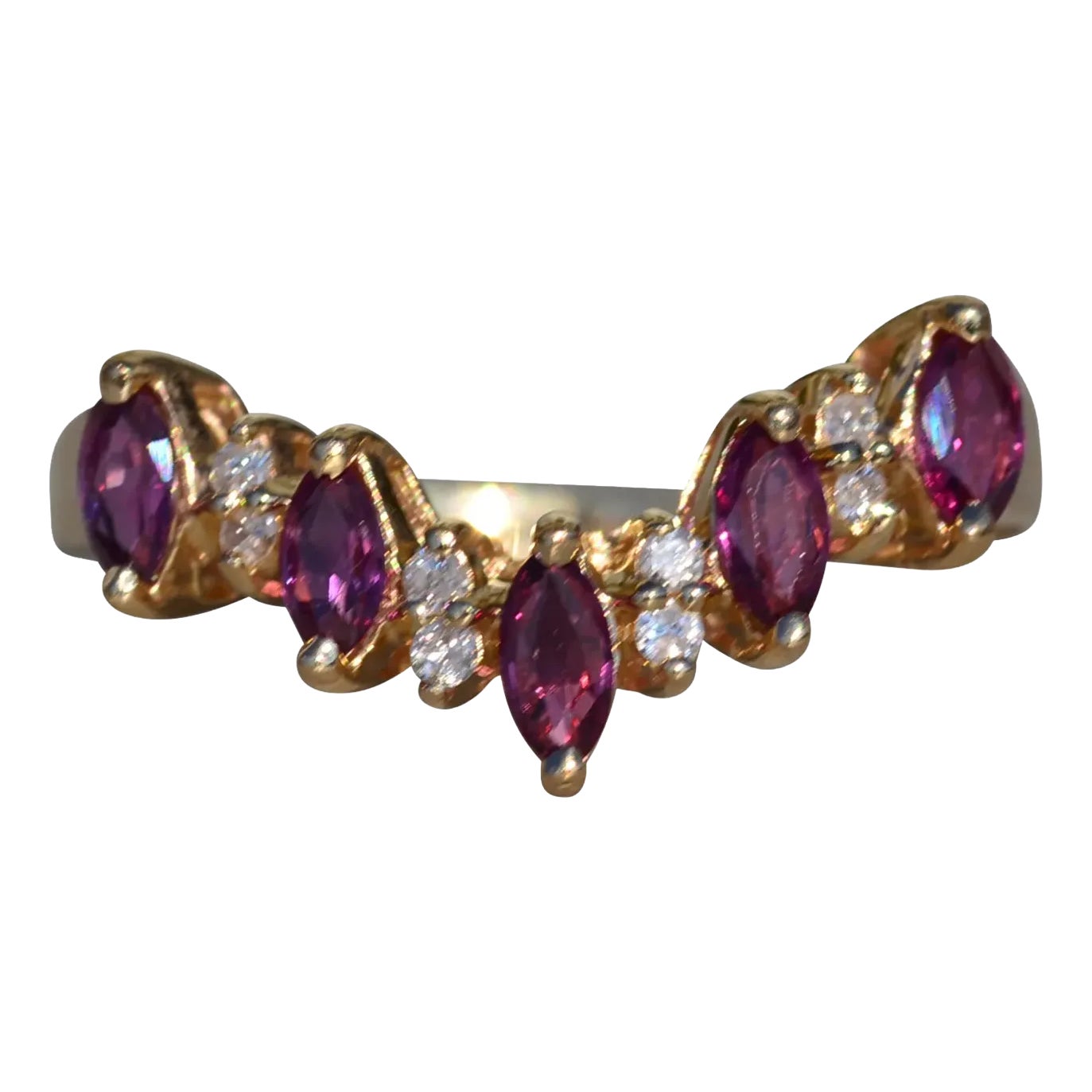 The Beal Lane: Ladies 14K Angled Band set with Rubies and Diamonds ...