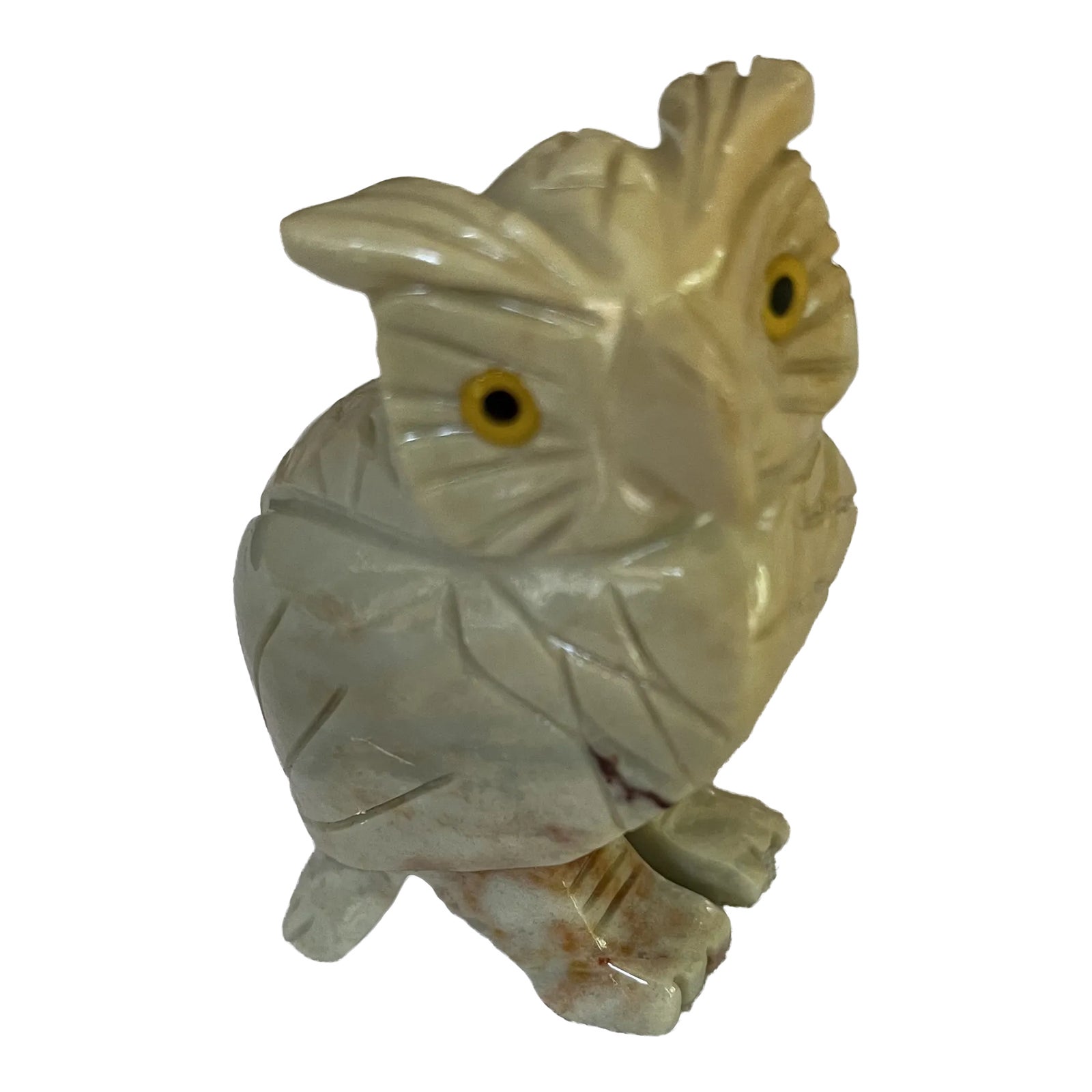 2000s Hand-Carved Marble Owl Figurine, Peru | Chairish