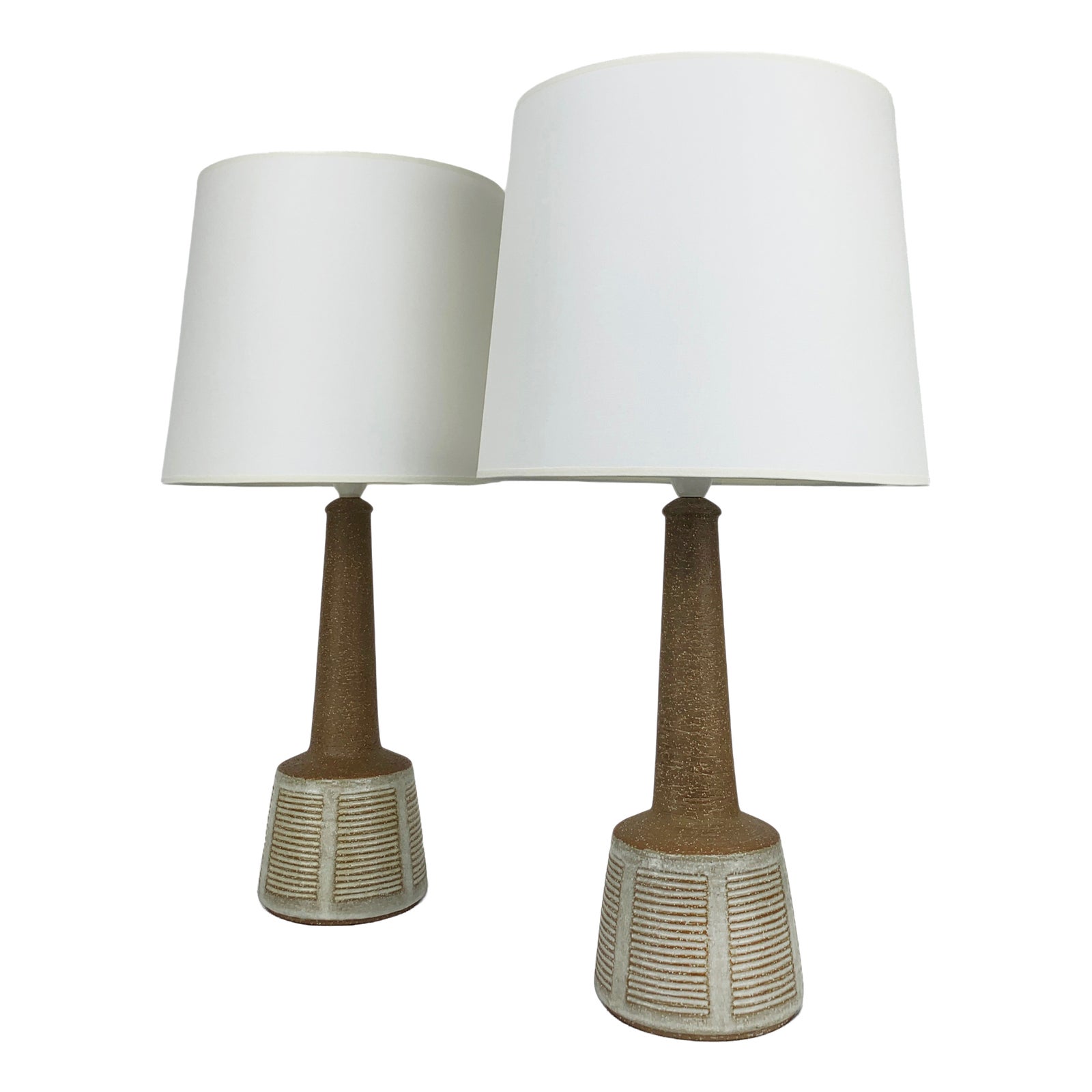 Danish Ceramic Table Lamps by Esben Klint for Le Klint and Palshus ...