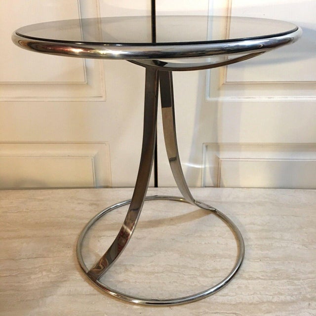 1970s Gardner Leaver Steelcase Chrome Smoked Glass Side Tables - A Pair ...