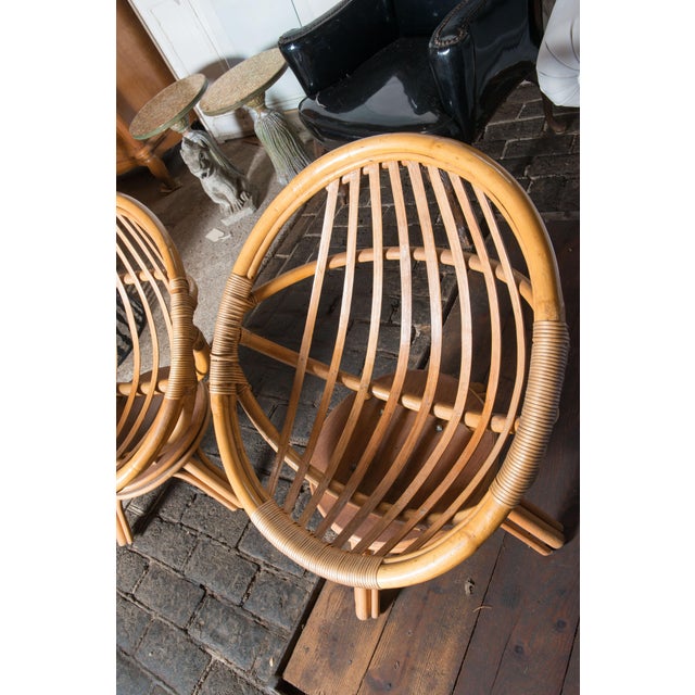 Ficks Reed Rattan Saucer Lounge Chairs - A Pair | Chairish