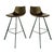 Belgian "Baseball" Faux Leather and Iron Bar Stools - a Pair | Chairish