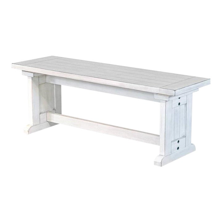 White Farmhouse Kitchen and Dining Side Bench | Chairish