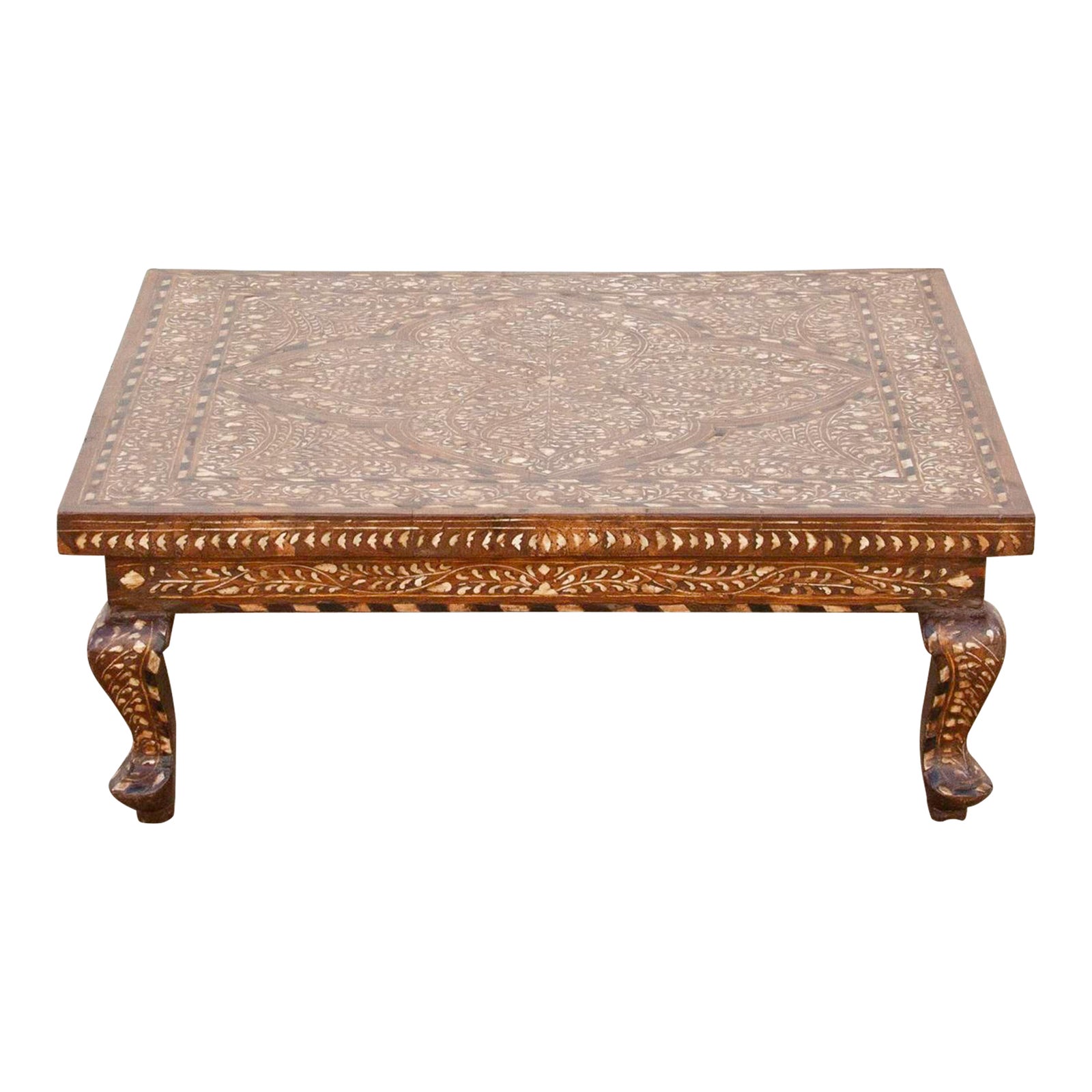 Anglo Indian Inlay Bajot Table | Chairish