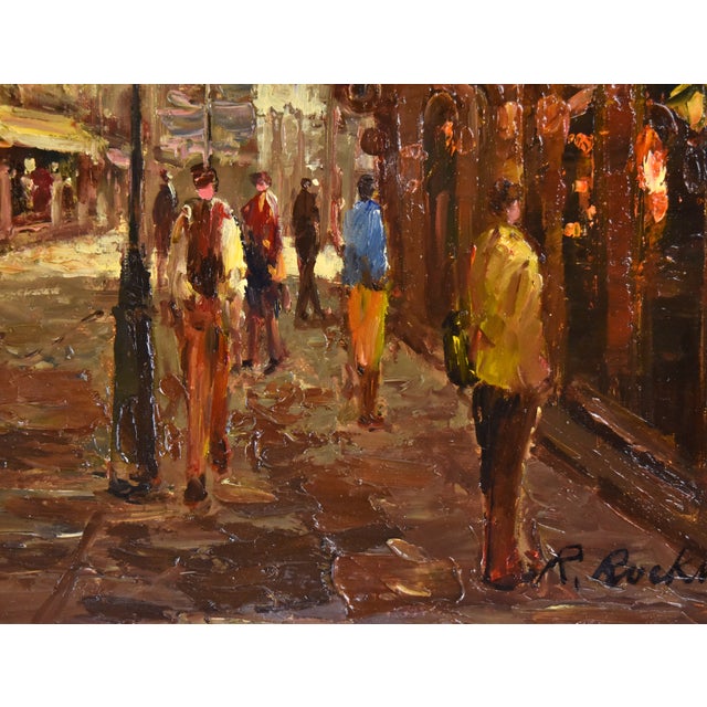 Impressionist Oil Painting Parisian Street Scene With Pedestrians Sgd ...