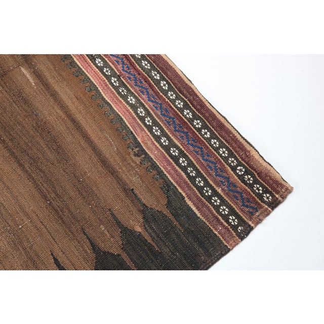 Antique Handwoven Square Size Kurdish Sofrah Kilim | Chairish