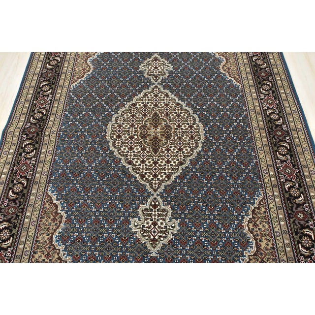Fine Oriental Rug 5’10” X 8’10” Blue Wool Traditional Hand-Knotted ...