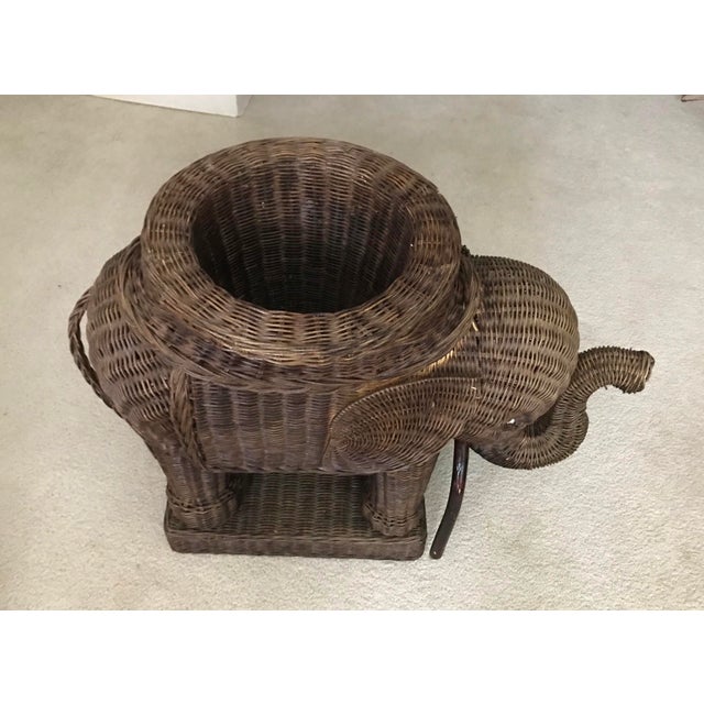 Vintage Palm Beach Regency Wicker Elephant Plant Stand | Chairish
