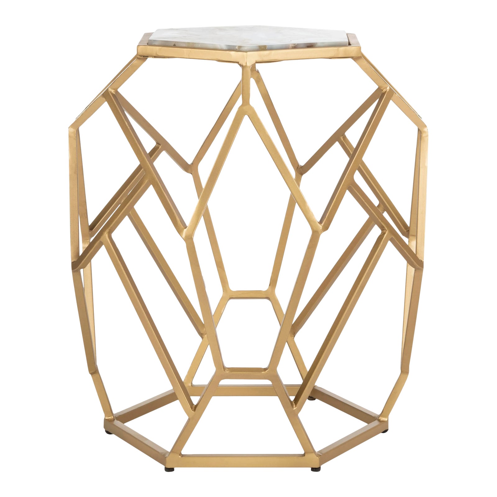 Geometric Accent Table in Multi & Gold | Chairish
