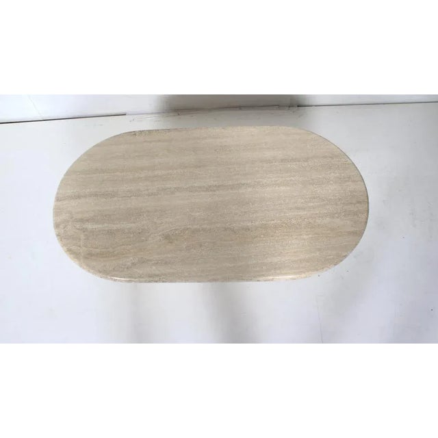 Oval Travertine Coffee Table | Chairish