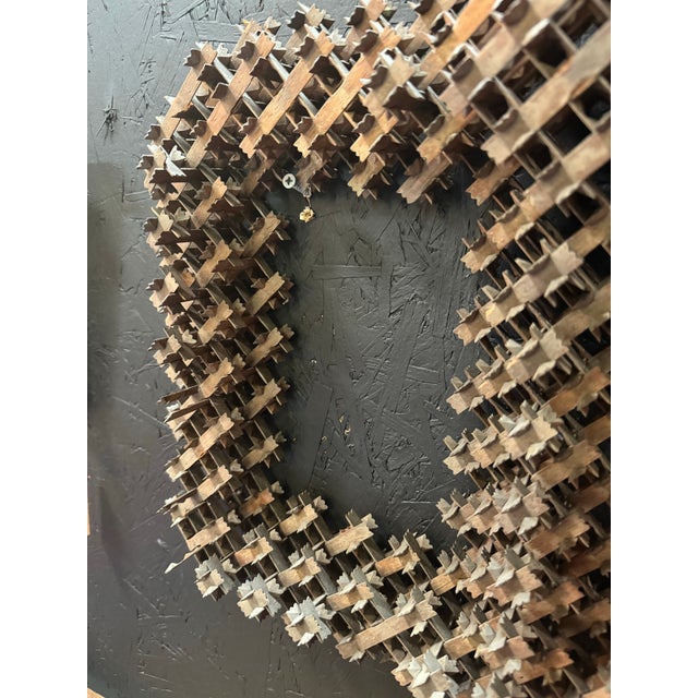 Antique Tramp Art Large Frame Trench Folk Art Crown of Thorns | Chairish