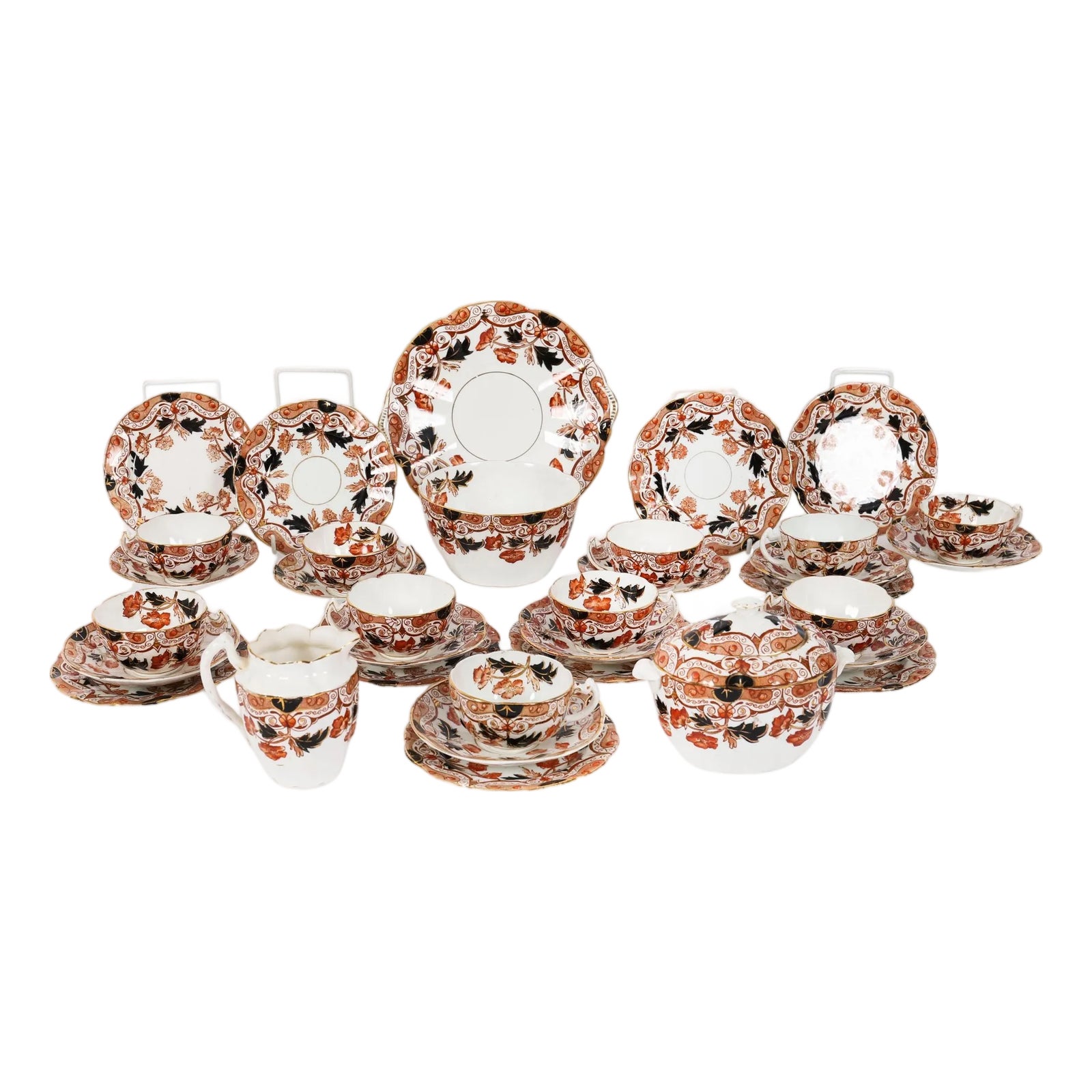 Antique19th Century Clifton China Tea Set by Wildblood & Heath, 1890s, Set of 34 | Chairish