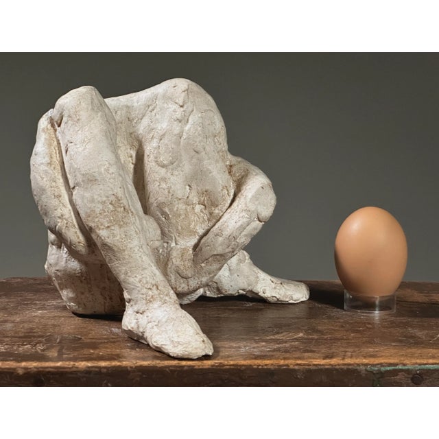 Vintage Abstract Expressionist Seated Figurative Plaster Sculpture ...