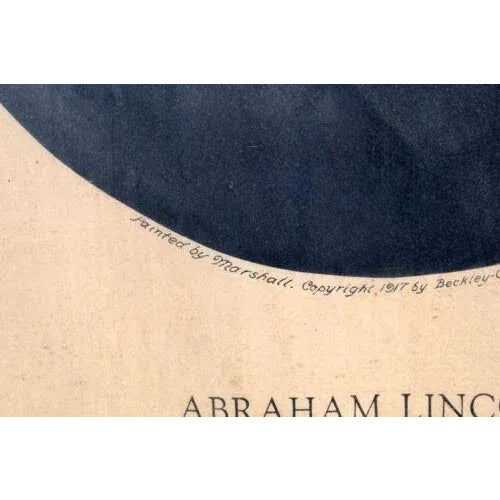William Edgar Marshall Abraham Lincoln Antique Lithographic Portrait on ...