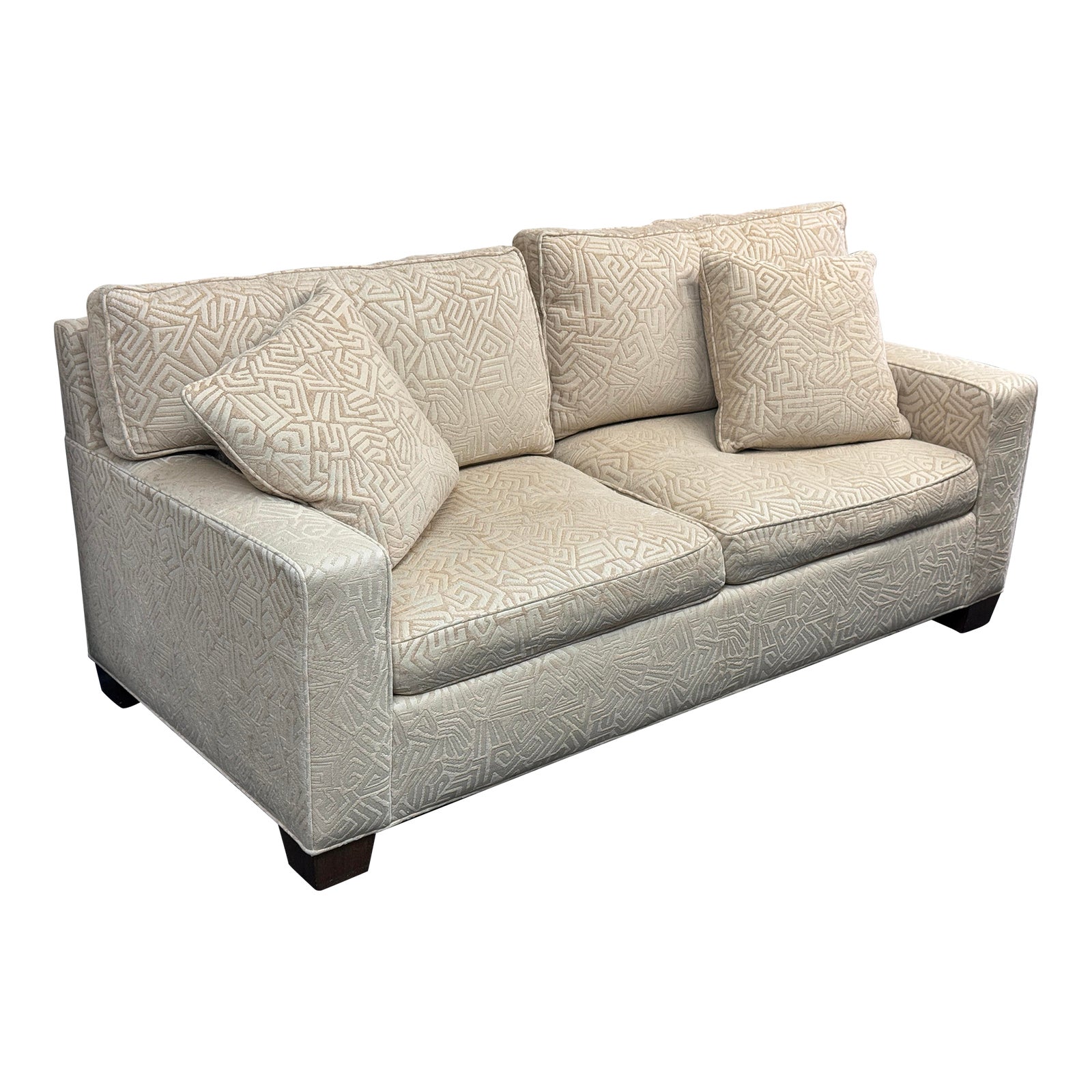 Custom Design Contemporary Track Arm Apartment Sofa | Chairish
