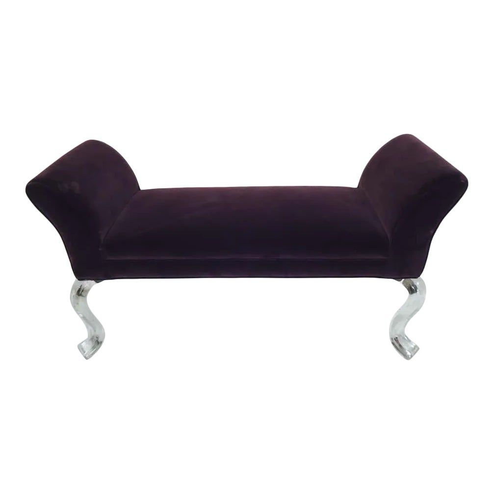 Vintage Modern Purple Bedroom Bench | Chairish