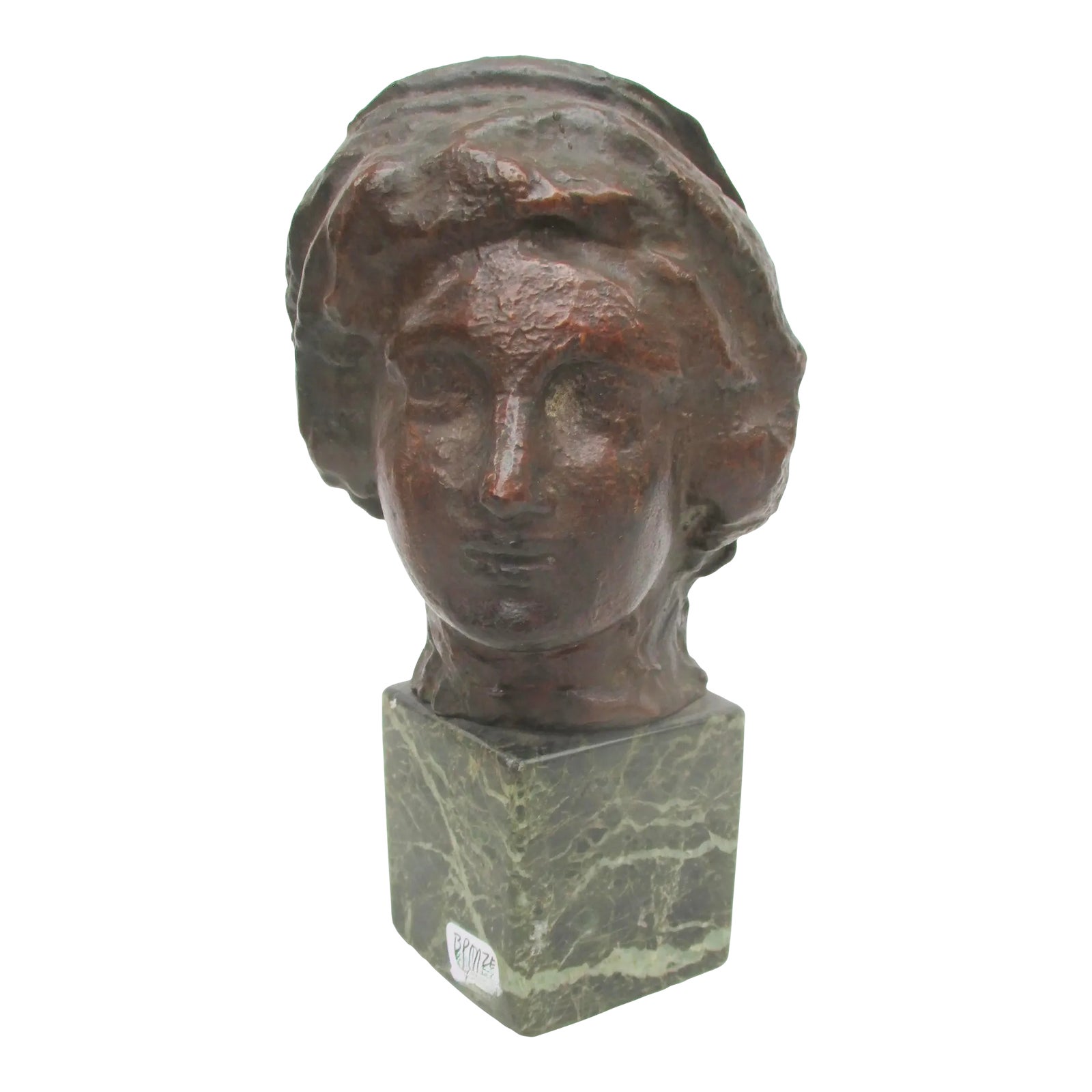 Antique Bronze Belgian Symbolist Head Circa 1930s' | Chairish