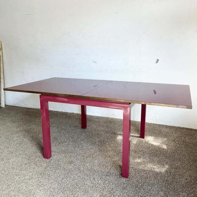Postmodern Purple Lacquer Laminate Extendable Card/Dining Table With ...