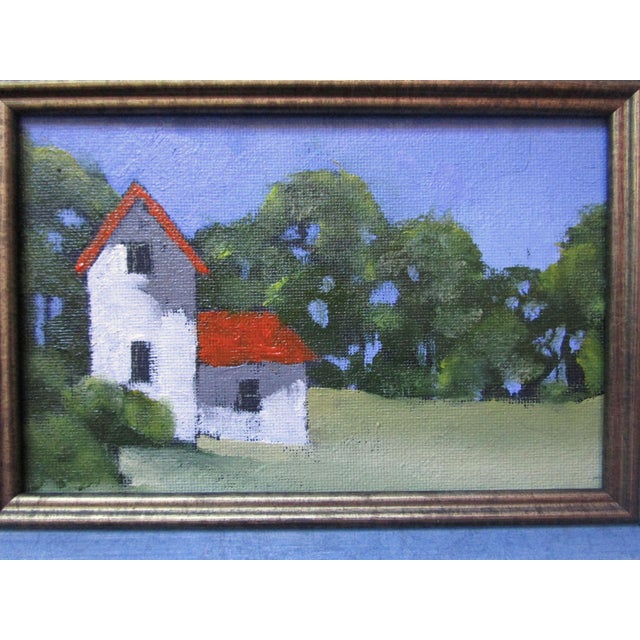 Framed Napa Farmhouse Lynne French 4x6 Landscape Painting | Chairish