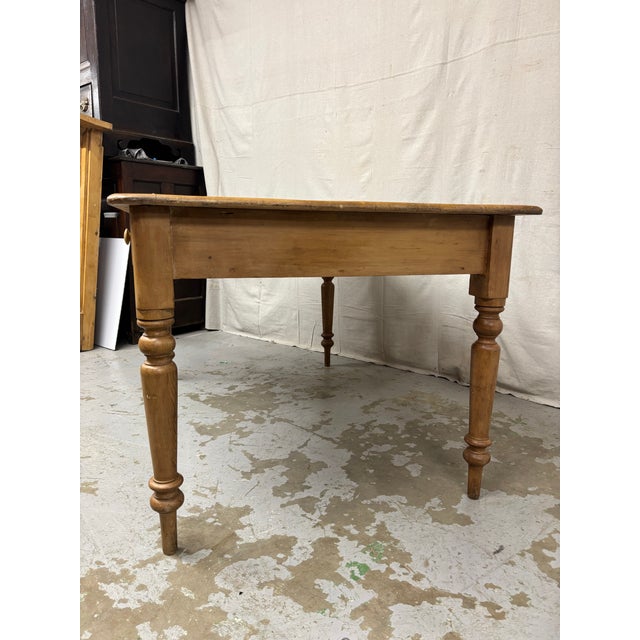 19th Century Four Drawer English Pine Prep Table | Chairish