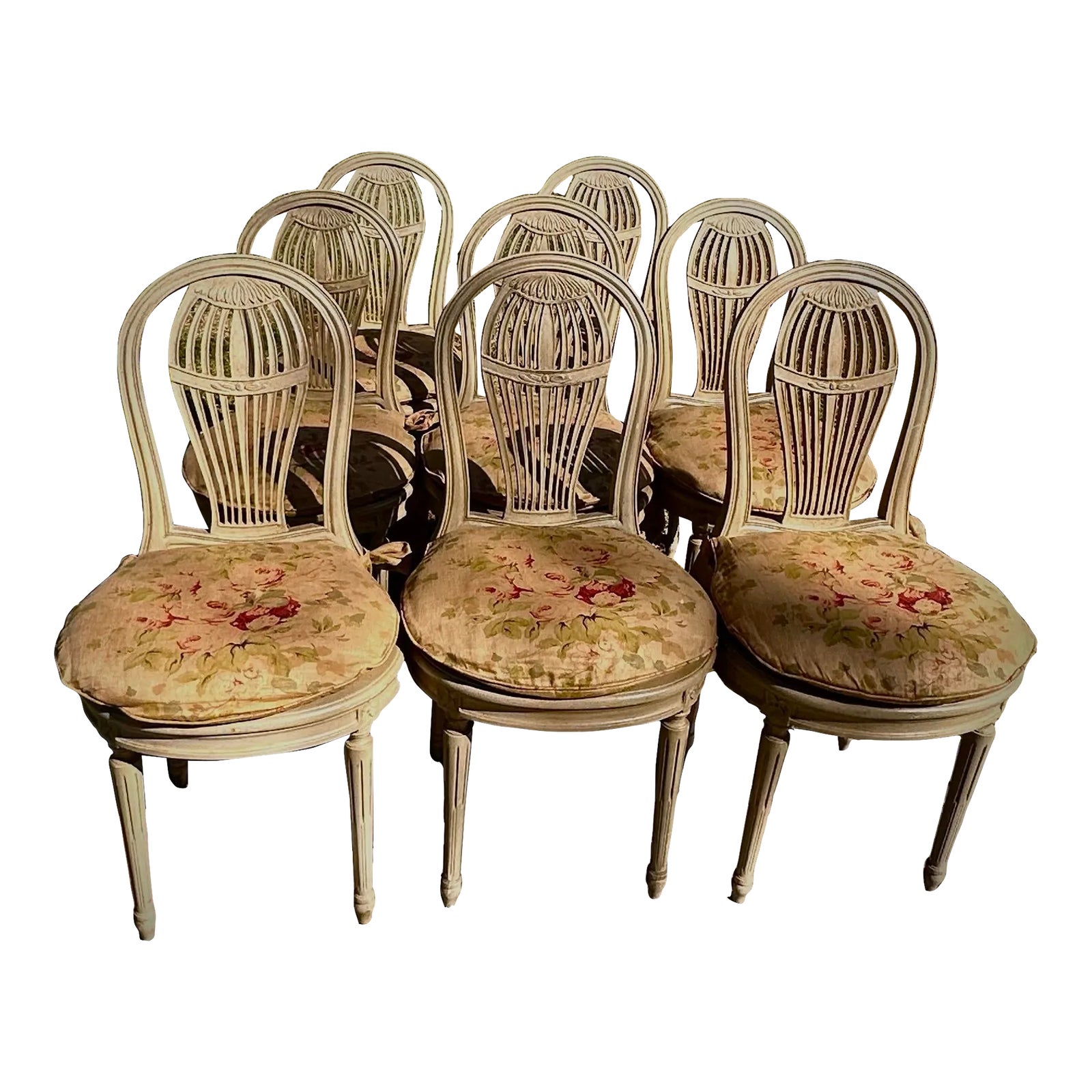 Early 20th Century Balloon Chairs Maison Jansen- Set of 8 | Chairish