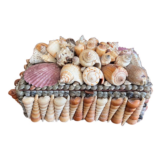 Vintage Large Seashell Box | Chairish