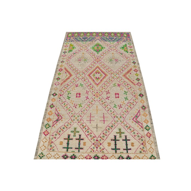 Rug & Kilim’s Moroccan Style Rug in Beige With Vibrant Geometric ...